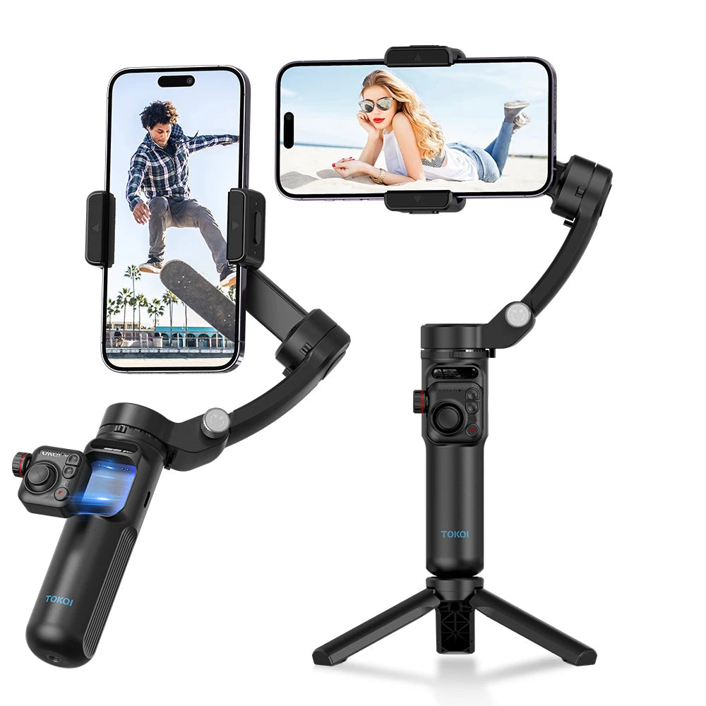 AXNEN M02 3-Axis Smartphone Gimbal – Stabilizer with Tripod & Remote f