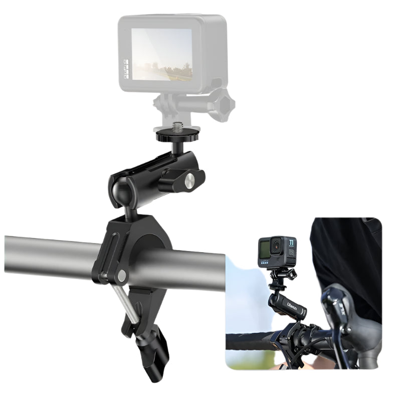 360° Rotating Handlebar Mount for Action Cameras with GoPro Adapter (8